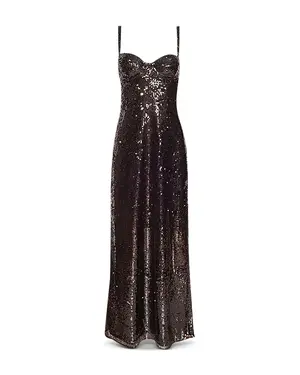 L'Agence Sayla Sequin Bias Cut Maxi Dress