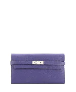 Hermès Long Kelly Verso Epsom Leather Wallet - Blue
