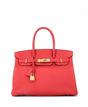 Hermès Birkin 30 Togo Leather Satchel With Gold Hardware - Geranium
