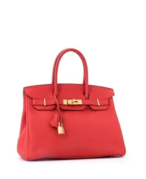 Hermès Birkin 30 Togo Leather Satchel With Gold Hardware - Geranium