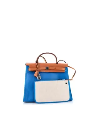 Hermès Herbag Zip Canvas & Leather Shoulder Bag