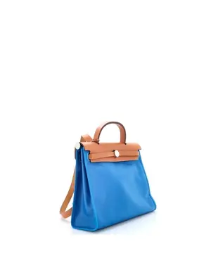 Hermès Herbag Zip Canvas & Leather Shoulder Bag