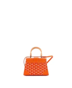 Goyard Structured Saigon Top Handle Bag Coated Canvas With Leather - Orange
