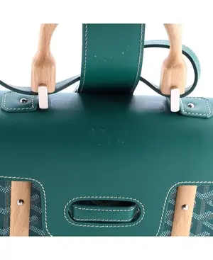 Goyard Pm Saigon Top Handle Bag Coated Canvas With Leather - Green