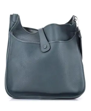 Hermès Evelyne Iii Clemence Leather Crossbody - Blue