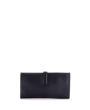 Hermès Jige Elan Swift Leather Clutch - Black