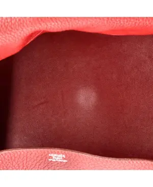 Hermès Lindy 30 Clemence Leather Shoulder Bag - Red