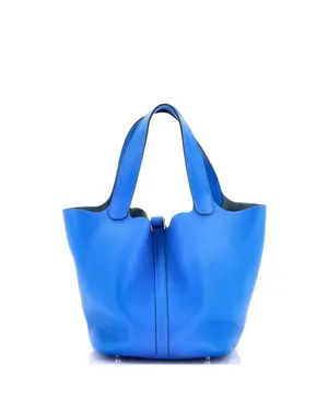 Hermès Mm Picotin Lock Bag Clemence - Blue