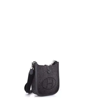 Hermès Tpm Evelyne Gen Iii Felt & Leather Trim Crossbody - Gray