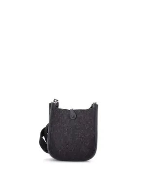Hermès Tpm Evelyne Gen Iii Felt & Leather Trim Crossbody - Gray