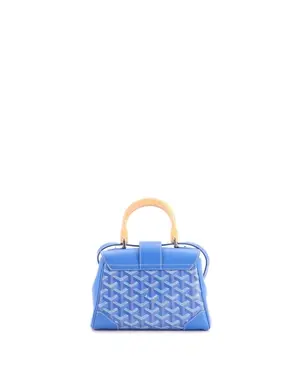Goyard Saigon Top Handle Bag Coated Canvas With Leather - Blue