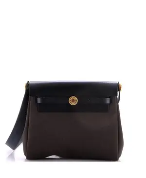 Hermès Herbag Zip Canvas & Leather Crossbody - Gray