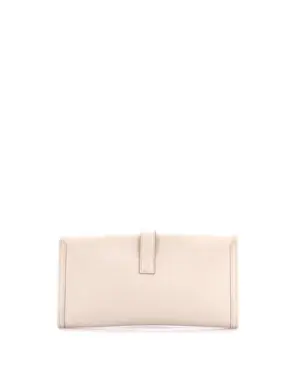Hermès Jige Elan Evercolor Leather Clutch - Neutral