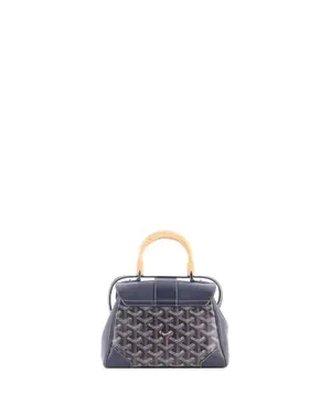 Goyard Saigon Top Handle Bag Coated Canvas With Leather - Blue