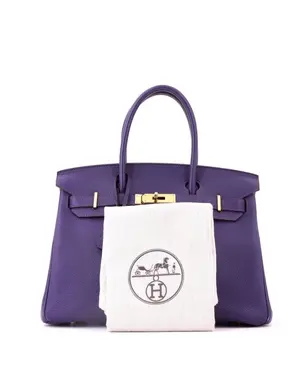 Hermès Birkin 30 Handbag Purple Togo With Gold Hardware - Iris