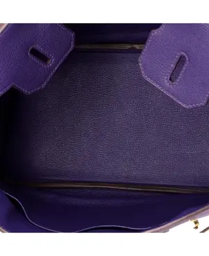 Hermès Birkin 30 Handbag Purple Togo With Gold Hardware - Iris