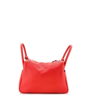 Hermès Lindy 30 Clemence Leather Shoulder Bag - Red