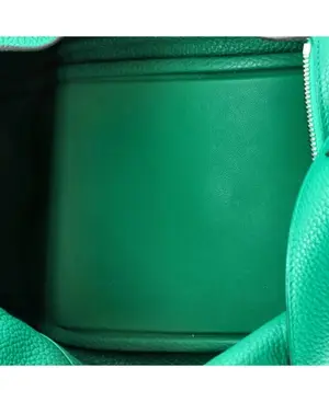 Hermès Lindy 30 Leather Shoulder Bag - Green