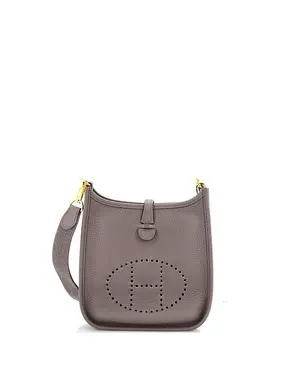 Hermès Evelyne Clemence Leather Crossbody - Gray