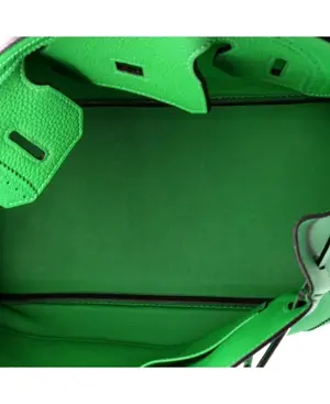 Hermès Birkin 30 Handbag Green Togo And Swift With Palladium Hardware - Bamboo