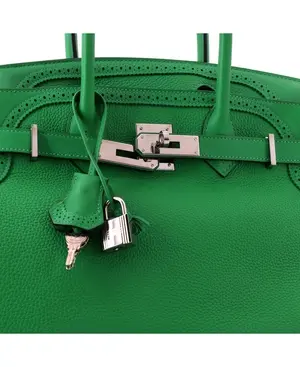 Hermès Birkin 30 Handbag Green Togo And Swift With Palladium Hardware - Bamboo