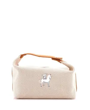 Hermès Gm Bride-a-brac Cabriole Travel Case Toile - Brown