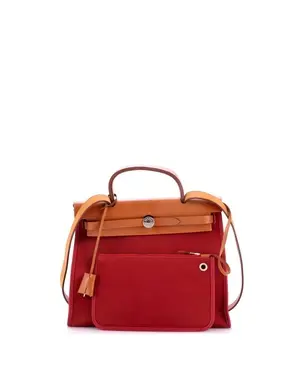 Hermès 31 Herbag Zip Leather And Toile