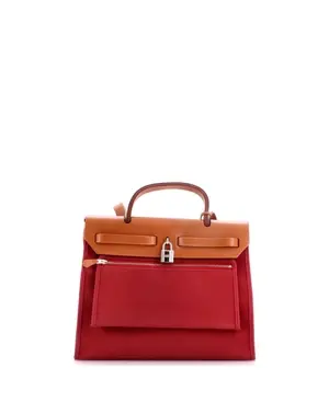 Hermès 31 Herbag Zip Leather And Toile