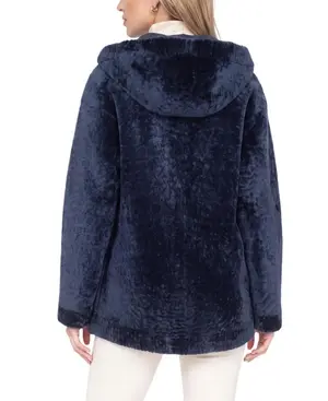 Gorski Textured Reversible Shearling Lamb Zip Parka