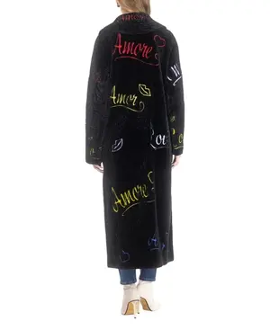 Gorski Select Shearling Lamb Embroidered Love Coat