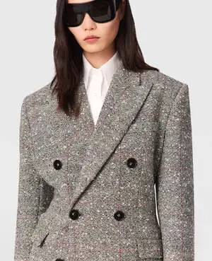 Stella McCartney Double-breasted Speckled Wool Coat