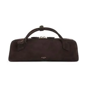 Alaïa Teckel Suede Clutch - Brown