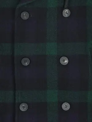 CAMPLIN Check Double-breasted Peacoat