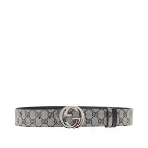 Gucci Gg Fabric And Leather Reversible Belt