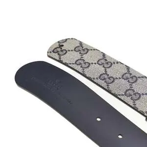 Gucci Gg Fabric And Leather Reversible Belt