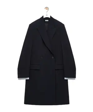Loewe Coat In Wool - Dark Navy