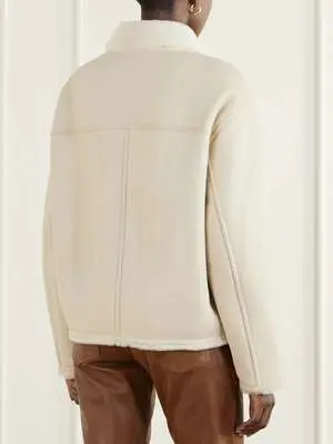YVES SALOMON Reversible Shearling Jacket - Cream