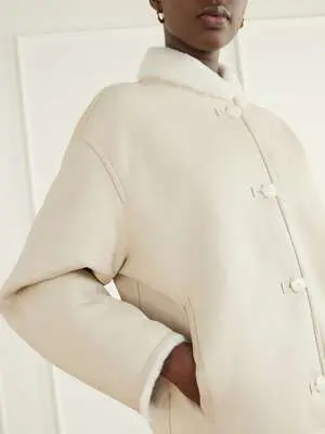 YVES SALOMON Reversible Shearling Jacket - Cream