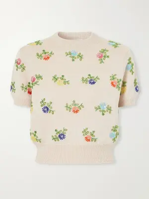 Rabanne Floral-embellished Merino Wool Sweater - Multi
