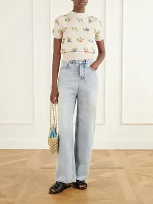 Rabanne Floral-embellished Merino Wool Sweater