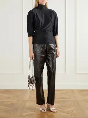 Rabanne Stretch-satin Turtleneck Blouse