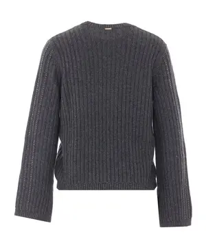 TWINSET Strass Ribbed Knitted Sweater
