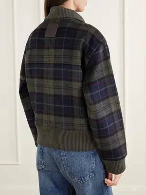 Barbour Ivybridge Checked Rib-trimmed Wool-blend Flannel Jacket