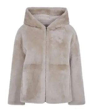 YVES SALOMON Hooded Shearling Jacket