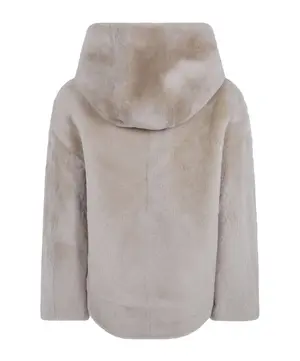 YVES SALOMON Hooded Shearling Jacket