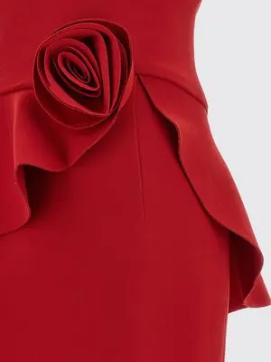 ROTATE BY BIRGER CHRISTENSEN Peplum Flower-detail Maxi Dress