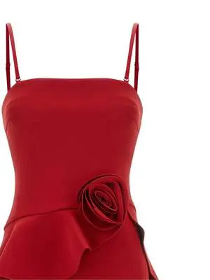 ROTATE BY BIRGER CHRISTENSEN Peplum Flower-detail Maxi Dress