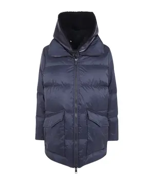 YVES SALOMON Long-sleeve Hooded Padded Jacket - Black
