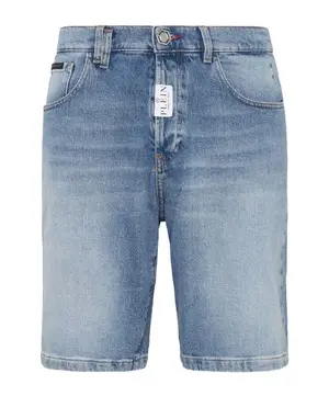 Philipp Plein Logo-appliqué Denim Shorts