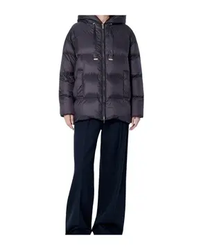Max Mara Mtcnerine Hooded Quilted Down Jacket - Black
